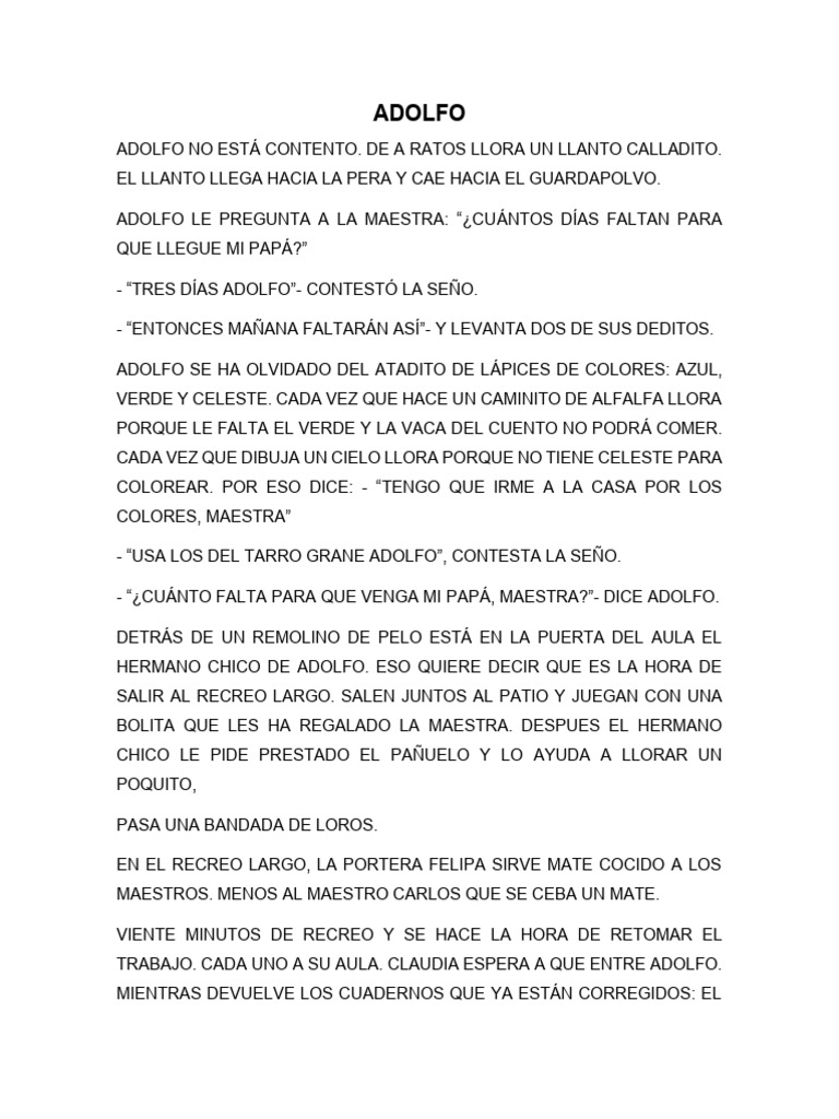 El cuento de Adolfo y su hermano | PDF