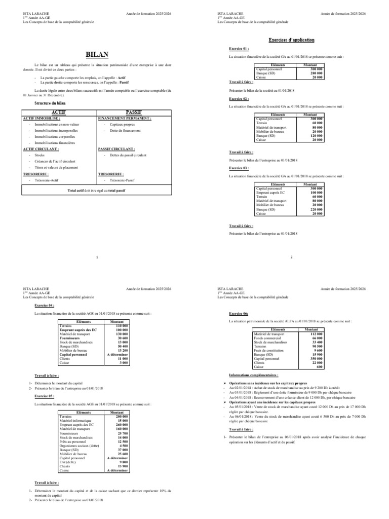 Concepts de base du bilan comptable | PDF | Banques | Comptabilité ...