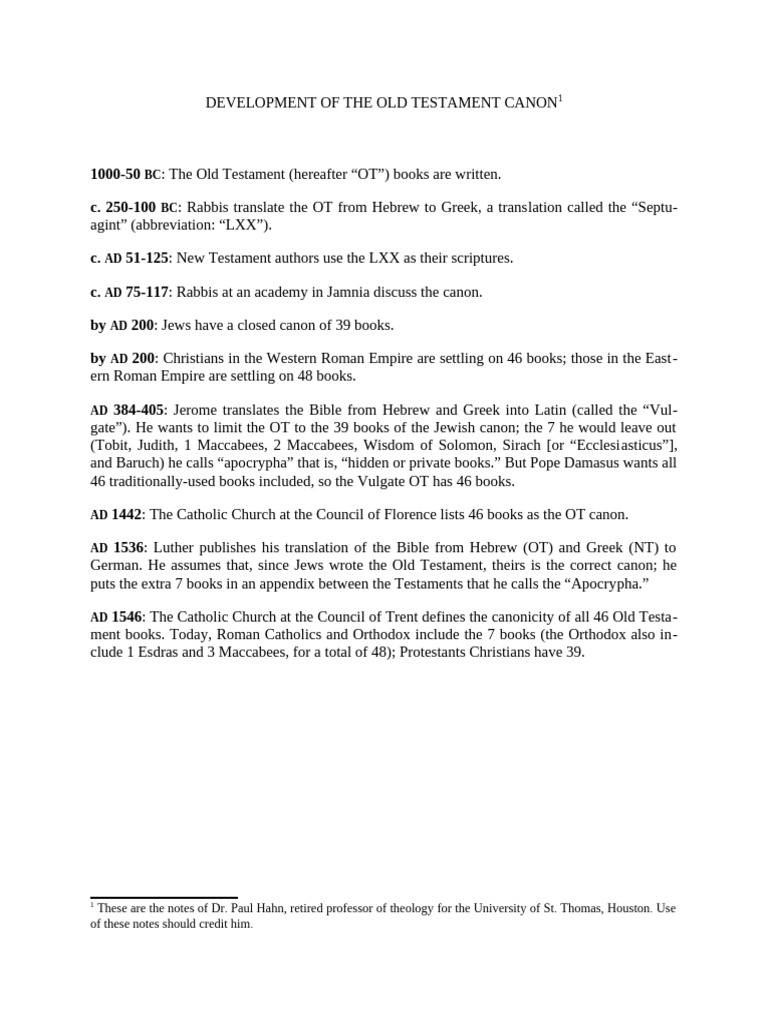 6.1 History of The Development of The Canon of Scripture | PDF ...