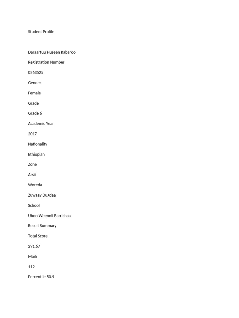 Student Profile-WPS Office | PDF