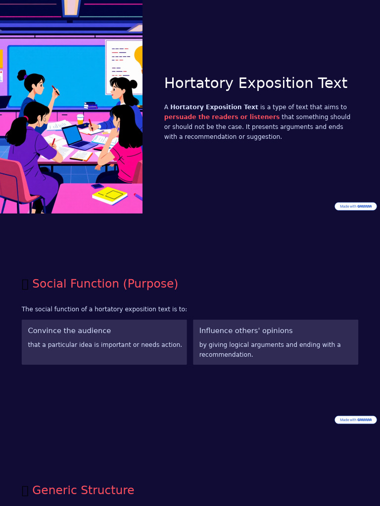 Understanding Hortatory Exposition Texts | PDF | Natural Environment ...