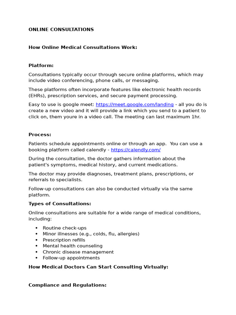 Online Telemedicine Consultations | PDF | Electronic Health Record ...