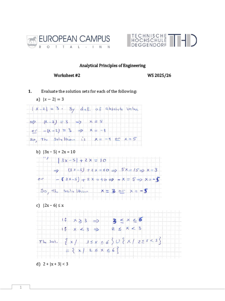 Solution Key Worksheet 2 | PDF