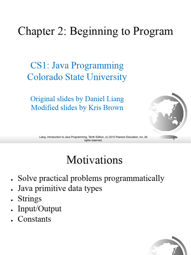 Liang Chapter 2 | PDF | Integer (Computer Science) | String (Computer ...