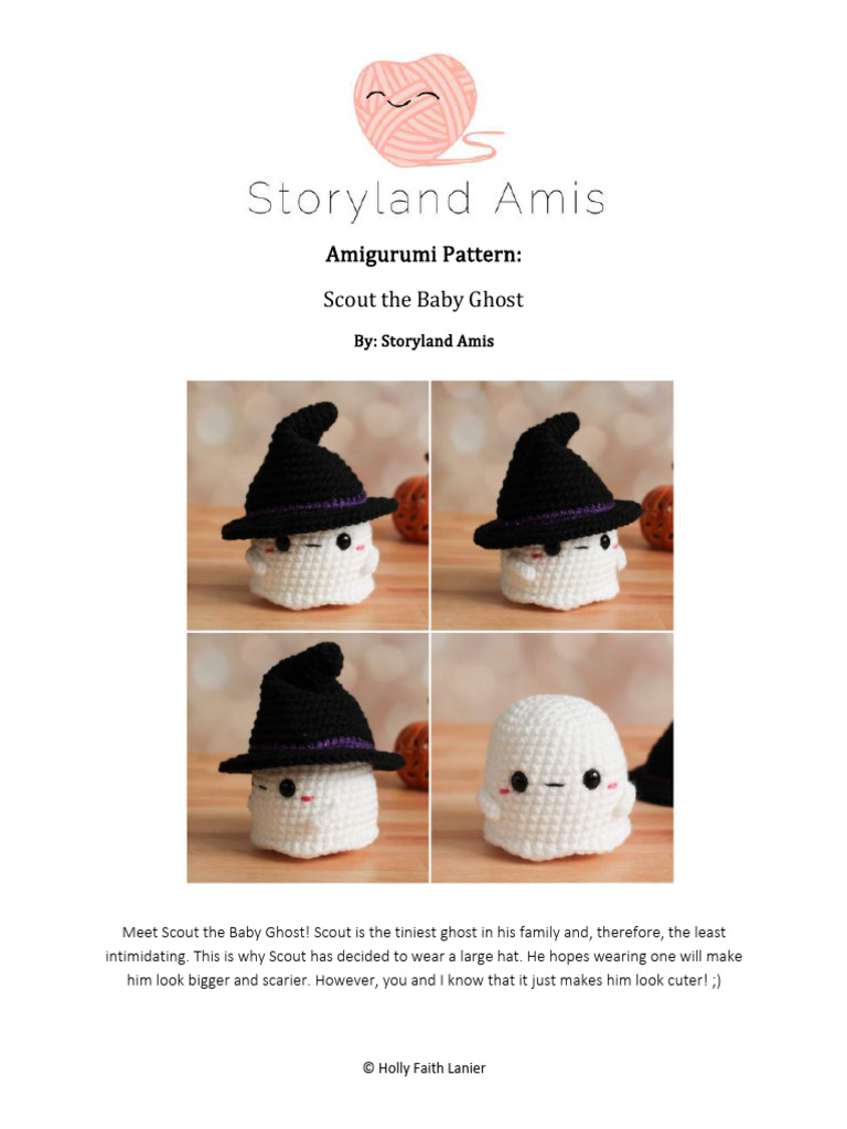 Amigurumi 224scout The Baby Ghost | PDF | Crochet | Embroidery