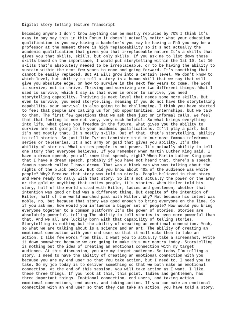 Script Story Telling | PDF | Storytelling