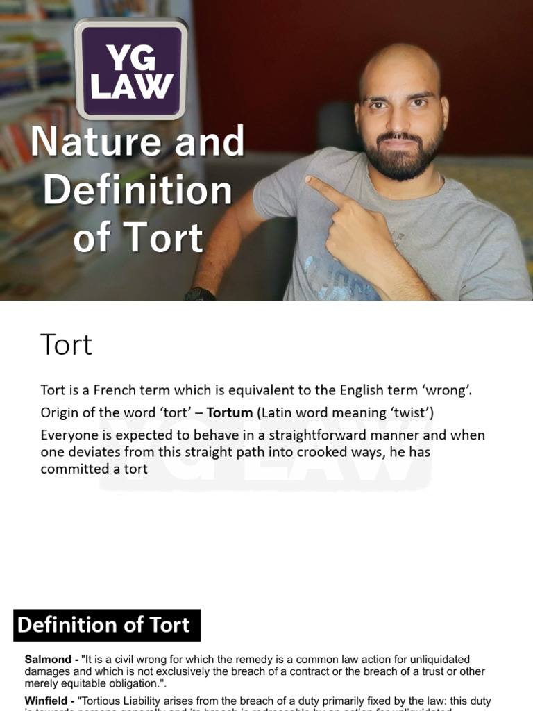 01 - Nature and Definition of Torts - YG Law | PDF | Tort | Breach Of ...