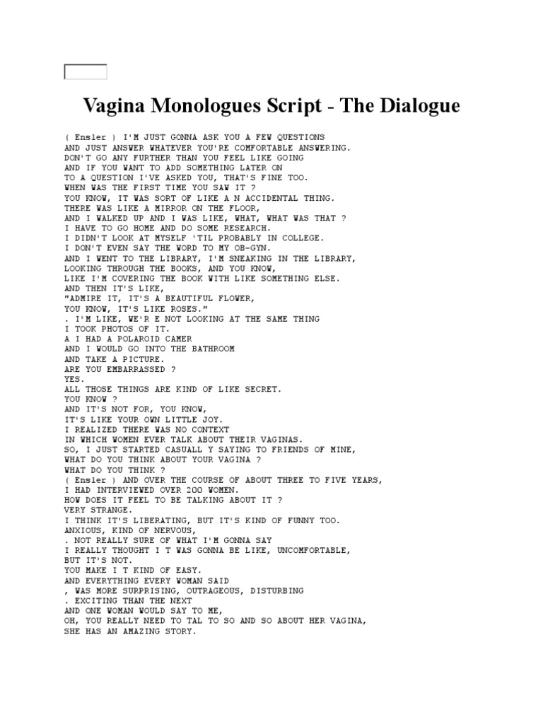 49405681 Vagina Monologues Script | Cunt | Vagina