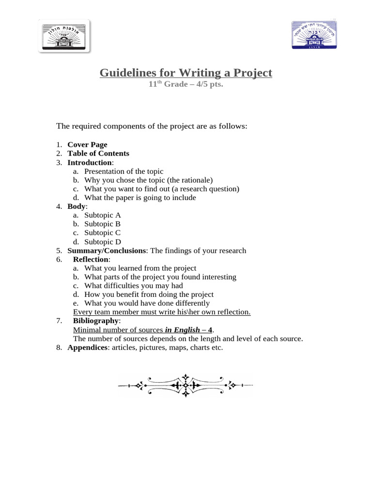 11th Grade Project Writing Guidelines | PDF