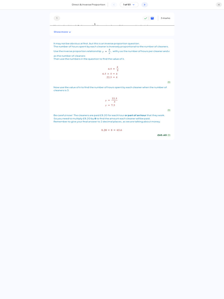 Direct & Inverse Proportion Edexcel IGCSE Maths Exam Questions 2022 ...