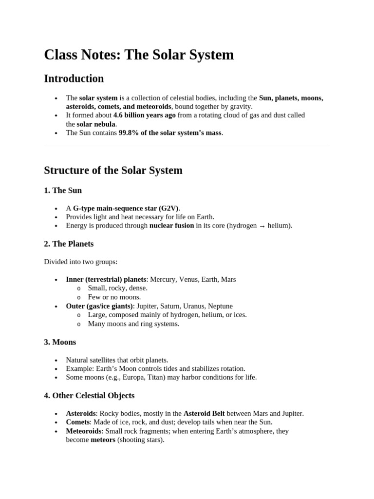 Overview of the Solar System | PDF