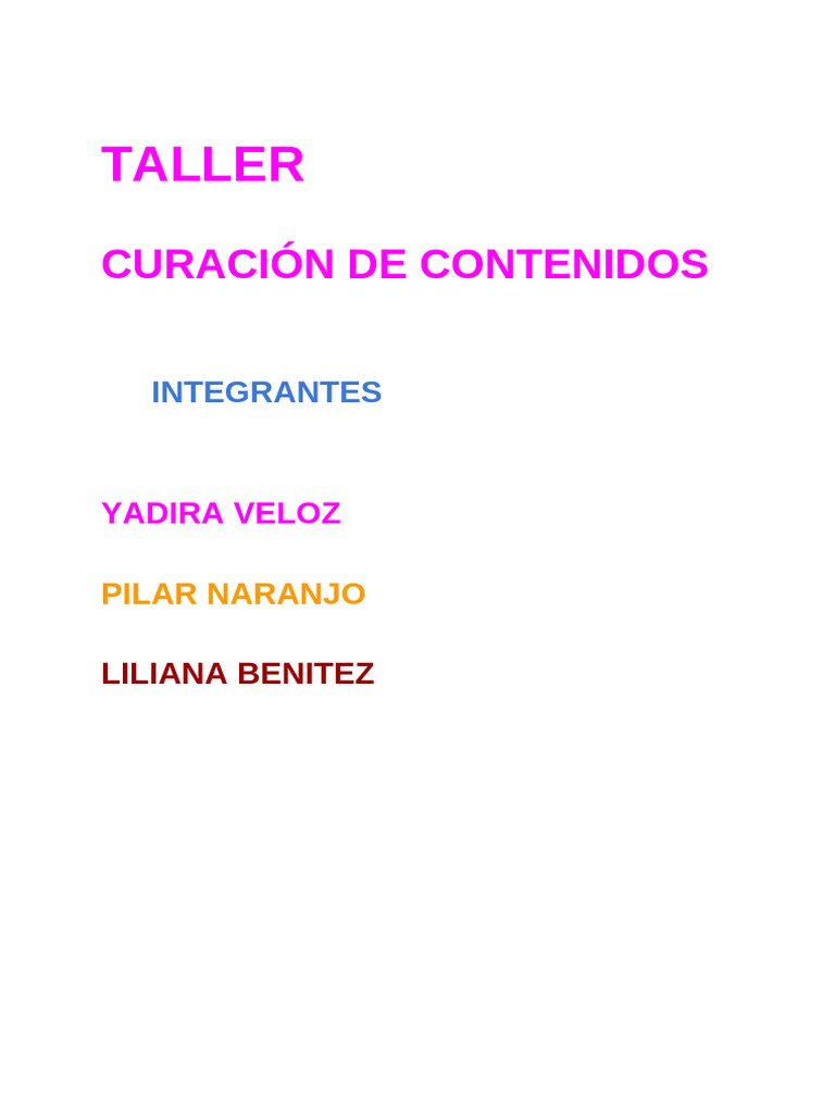 Taller Herramientas para La Curacion de Contenidos | PDF