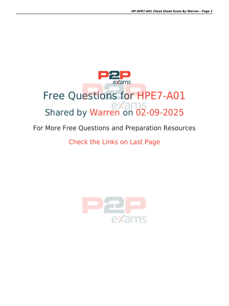 HP Hpe7 A01 Cheat Sheet Exam by Warren | PDF | Wireless | Telecommunications