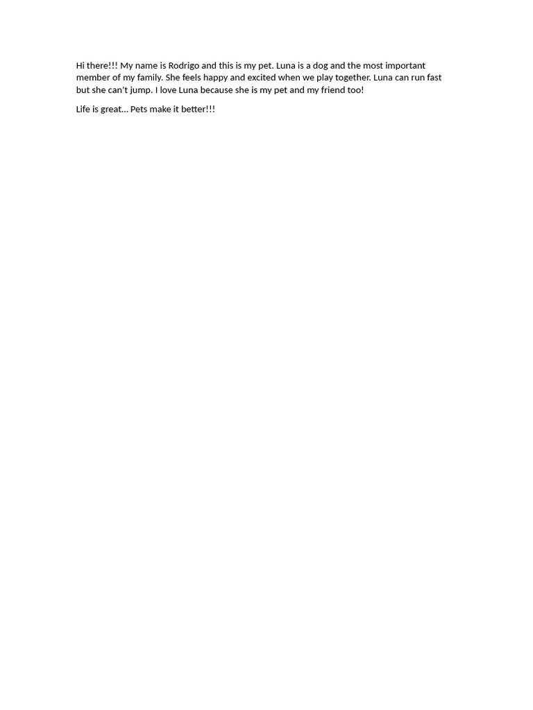 Pets Example Essay | PDF