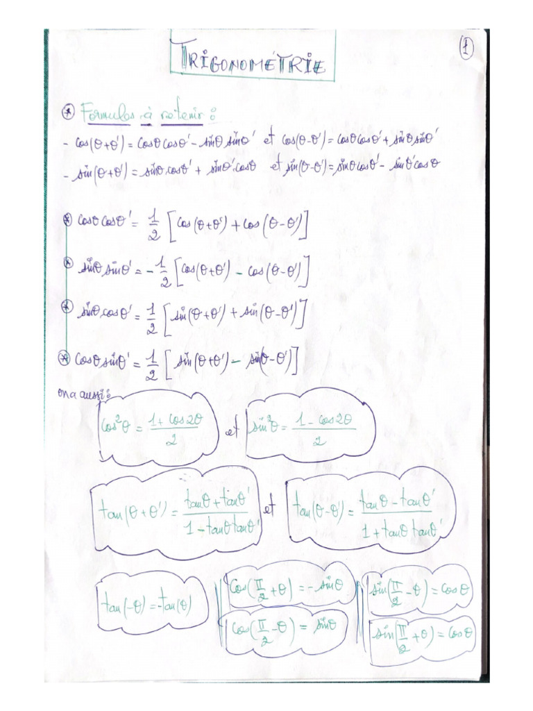 Résumé Trigonométrie | PDF