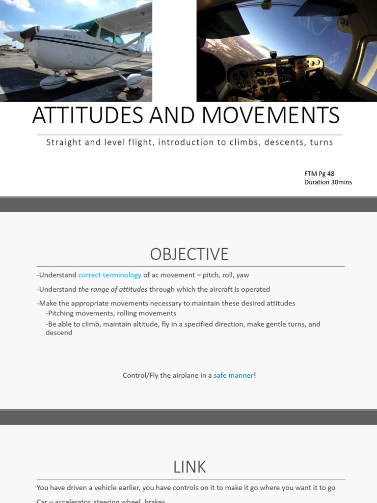 Aircraft Attitudes and Control Movements | PDF | Flight Control ...