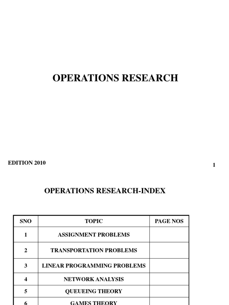 Operations Research | PDF | Inventory | Mathematical Optimization