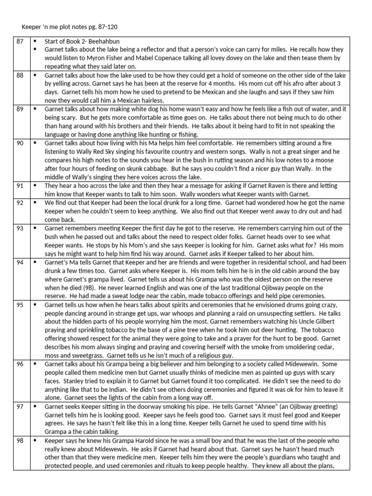 Keeper 'n Me: Plot Summary (Ch. 2) | PDF