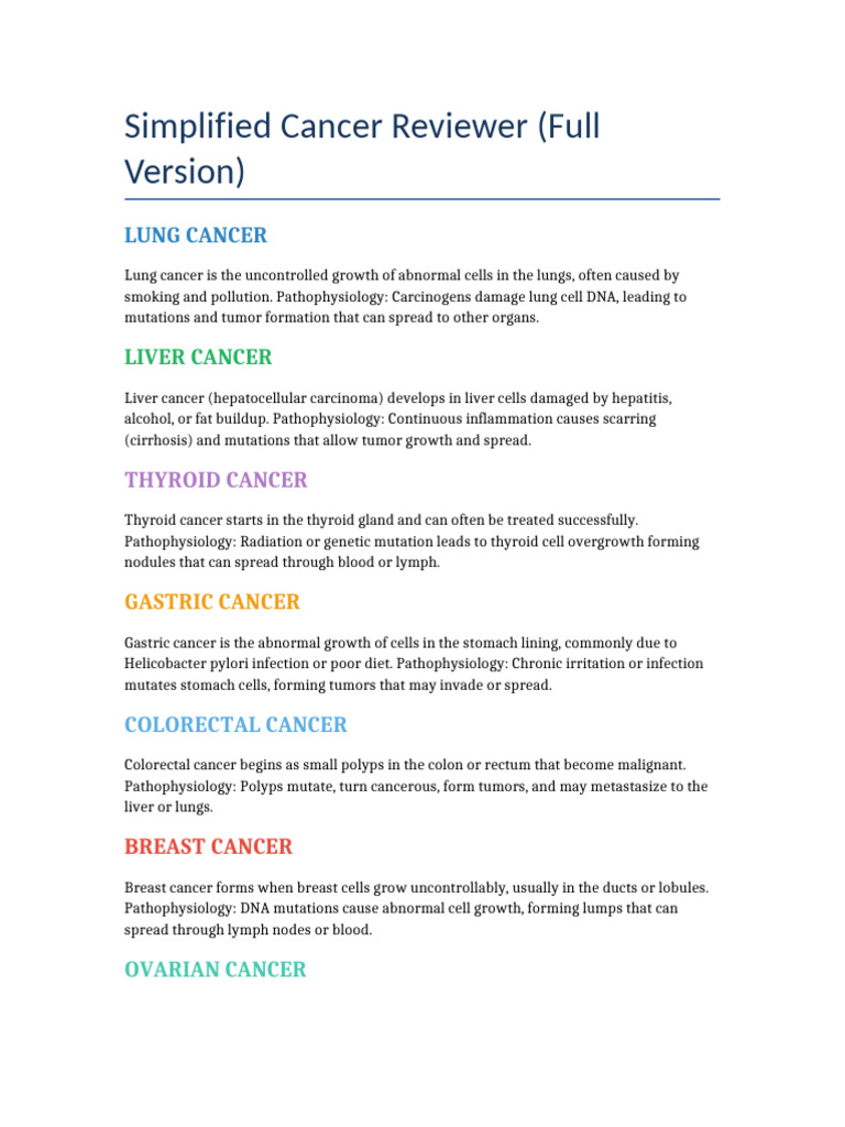 Simplified Cancer Reviewer Full Version | PDF