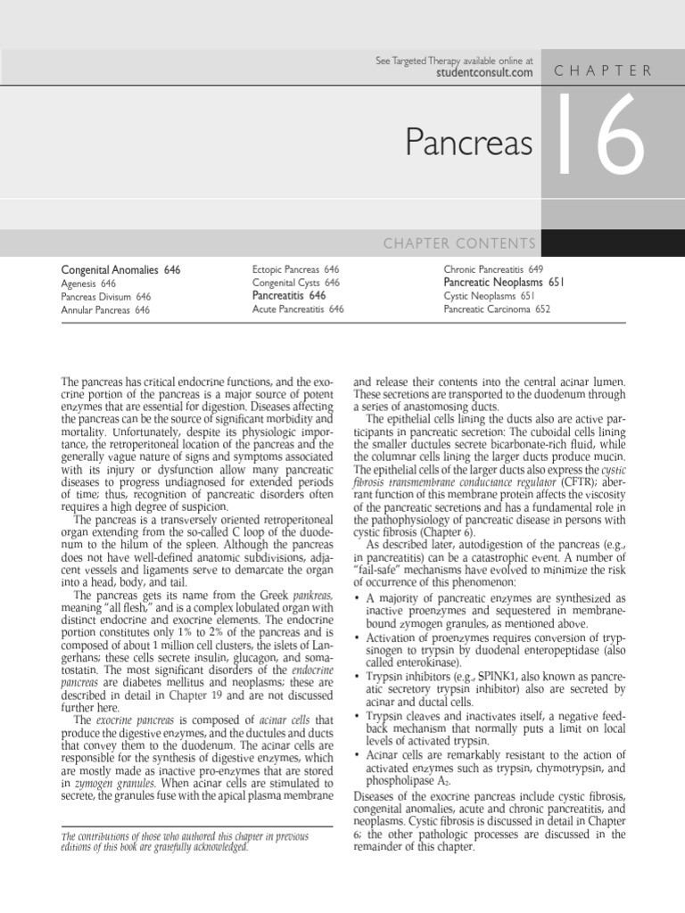 Pancreatic Disorders and Anomalies Overview | PDF | Pancreas ...