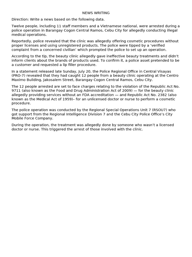 Fact Sheet News Writing Pdf