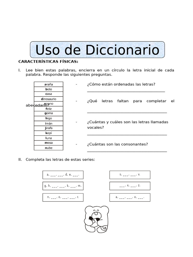 Actividades de Abecedario y Vocabulario | PDF | Fonética | Lingüística