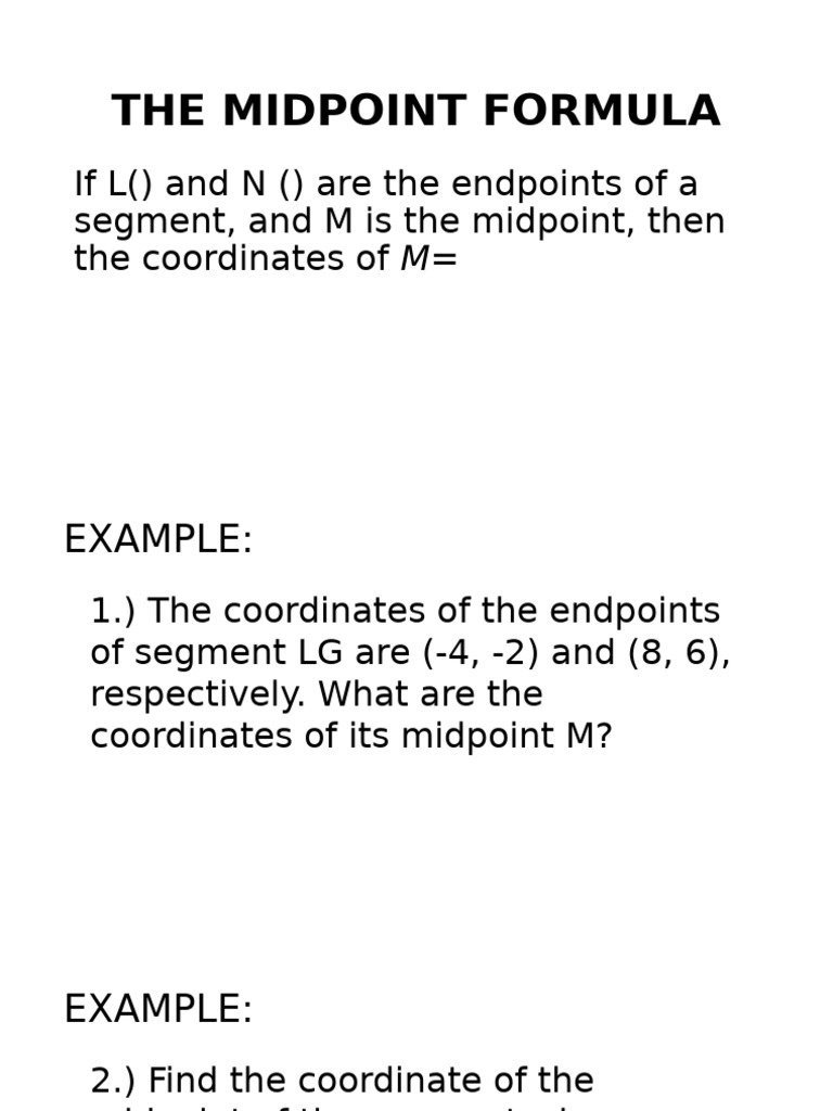 The Midpoint and Distance Formula | PDF | Euclidean Geometry | Geometry