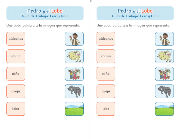 Guia de Trabajo Pedro y El Lobo Leer y Unir | PDF