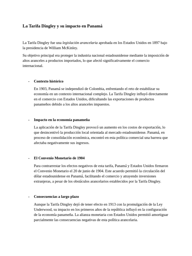 La Tarifa Dingley | PDF