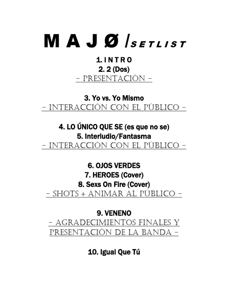 Setlist | PDF