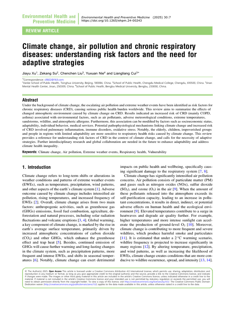 Climate Change and Respiratory Risks | PDF | Air Pollution | Particulates