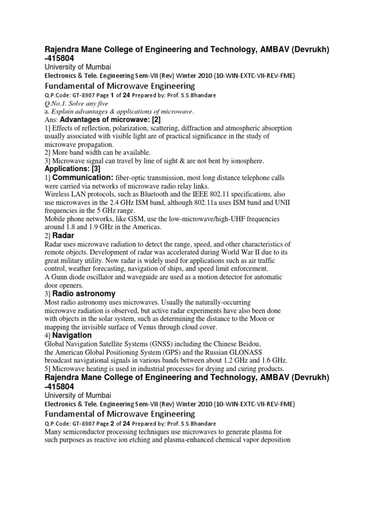 Fundamental of Microwave Engineering: Rajendra Mane College of ...