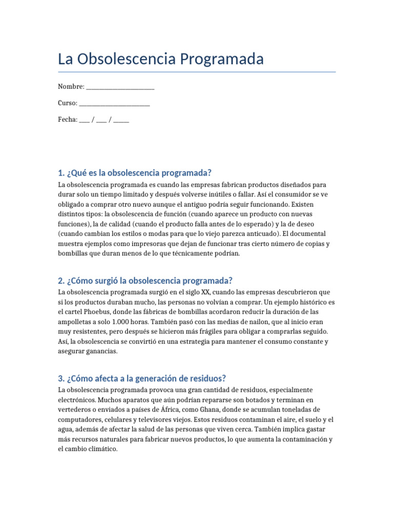 Ejemplos de Obsolescencia Programada | PDF | Entorno natural