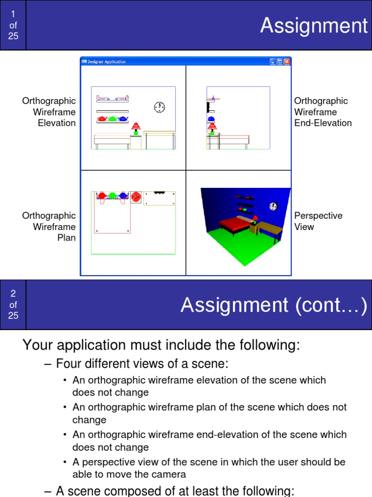 Assignment: Orthographic Wireframe Elevation Orthographic Wireframe End ...