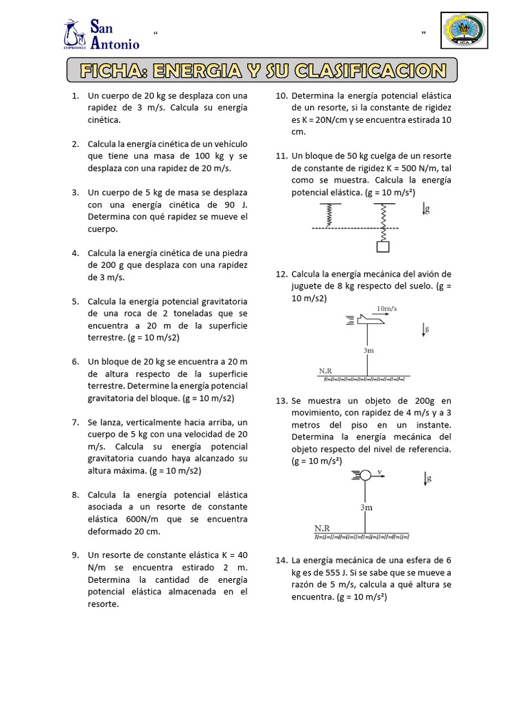 Cálculos de Energía en Física Básica | PDF | Energía potencial ...