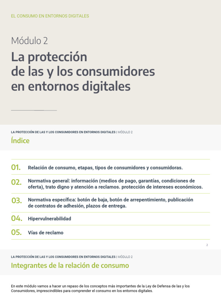 La Protección de Las y Los Consumidores en Entornos Digitales - Módulo 2 | PDF | Los ...