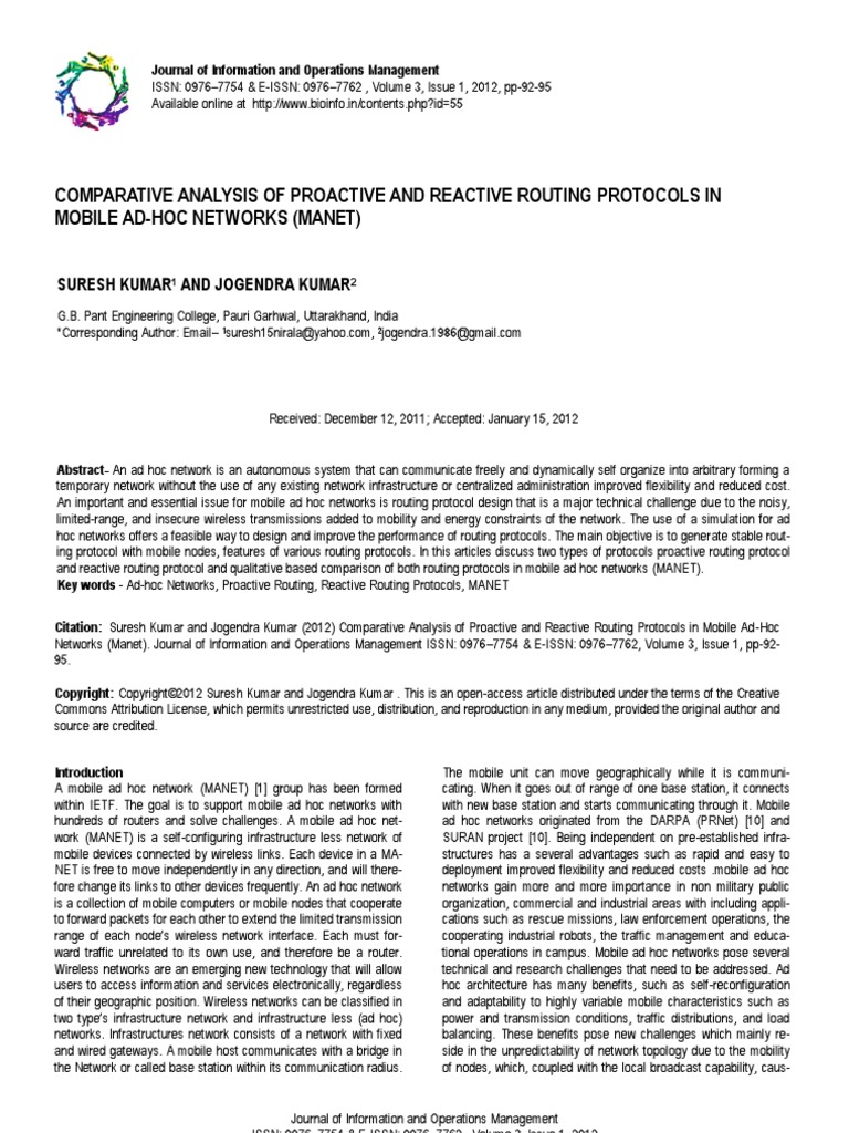 Proactive Vs Reactive | PDF | Routing | Wireless Ad Hoc Network