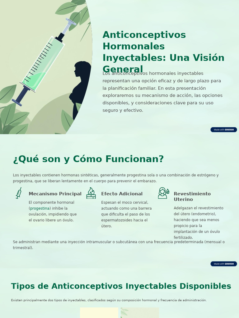 Anticonceptivos Hormonales Inyectables Una Vision General | PDF ...
