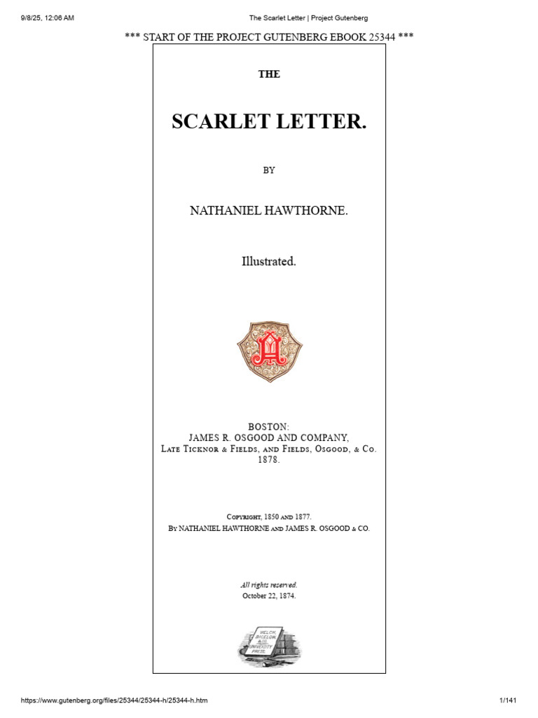 The Scarlet Letter - Project Gutenberg | PDF | The Scarlet Letter