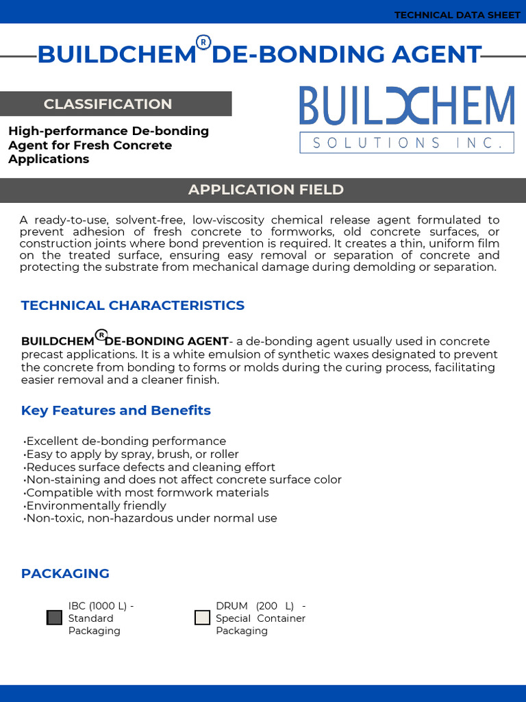 Concrete Debonding Agent Overview | PDF | Concrete | Secondary Sector ...