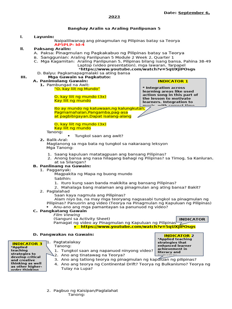 COT Plan AP 5 | PDF