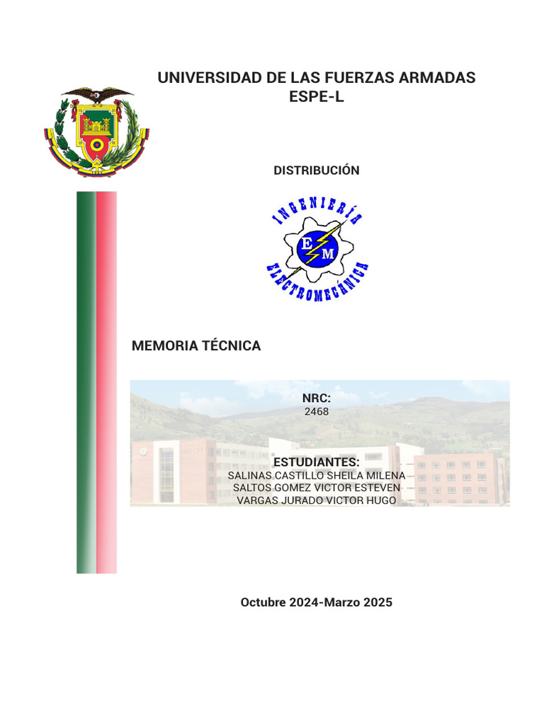 Memoria Técnica Estudiantes ESPE 2024-2025 | PDF