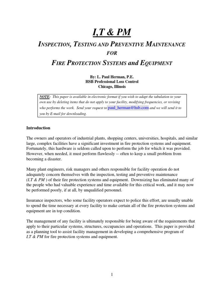 Itpm | PDF | Fire Sprinkler System | Valve