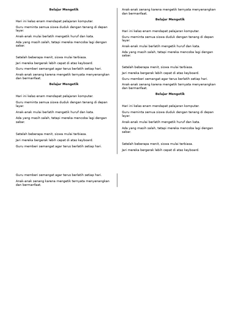 Latihan Mengetik untuk Anak SD | PDF