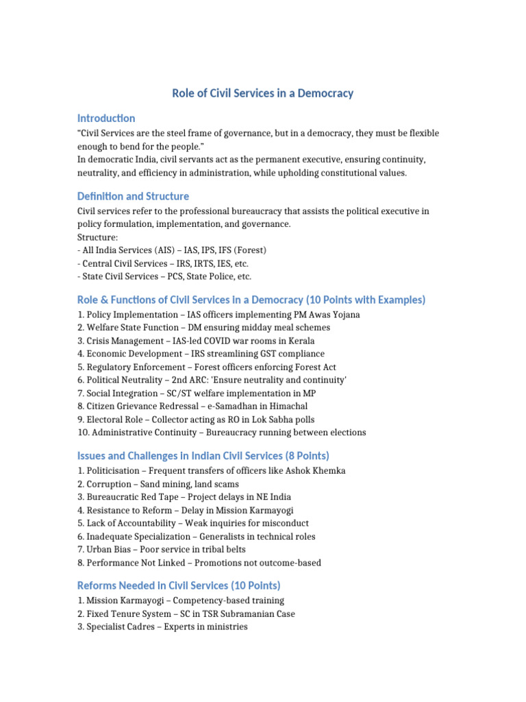 Civil Services: Backbone of Indian Democracy | PDF | Civil Service ...