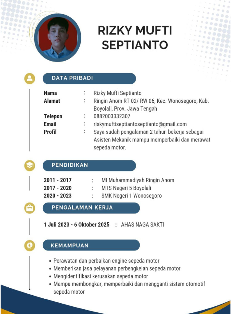 Surat Lamaran Rizky Mufti S | PDF