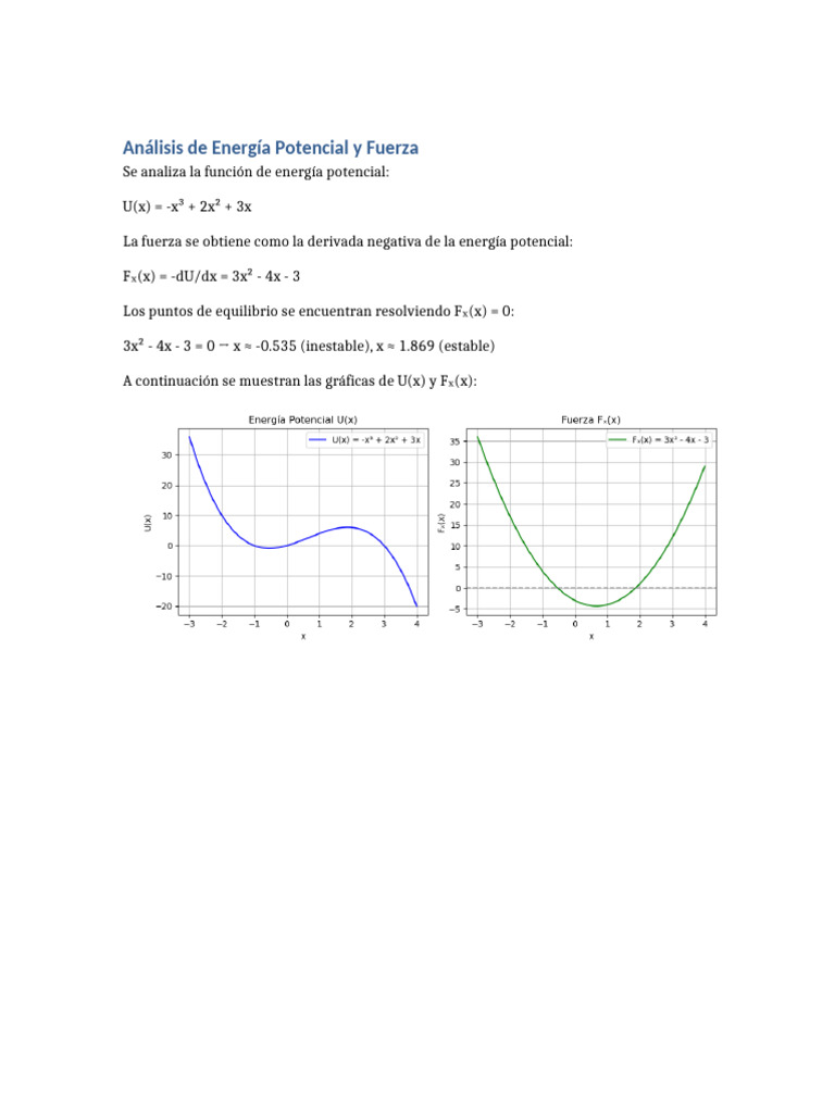 Analisis Energia Fuerza | PDF