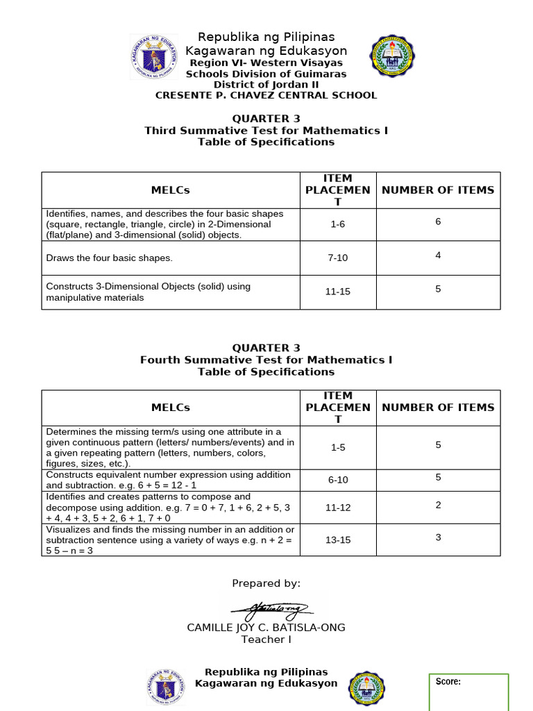 Q3 - 3rd 4th Summative in Math | PDF