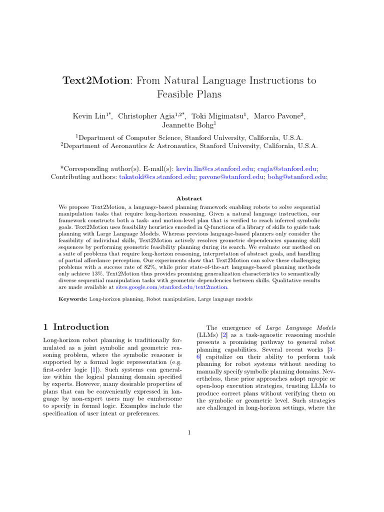2303 12153v5 (Text2Motion) | PDF | Cognitive Science | Applied Mathematics