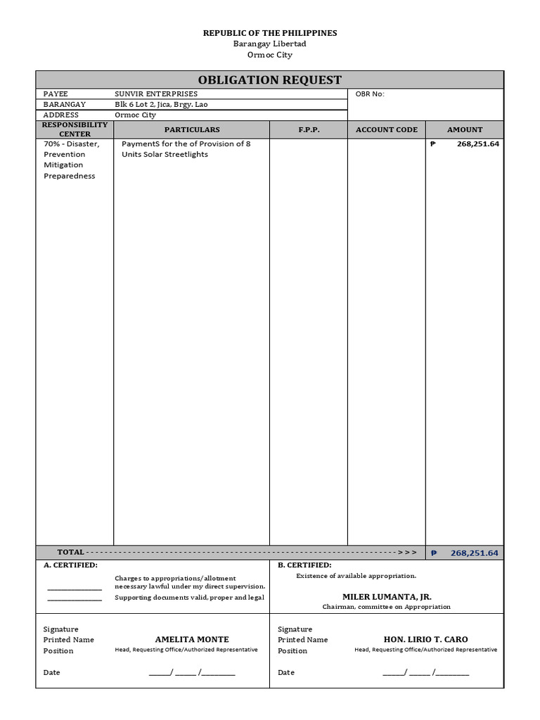 Obligation Request | PDF